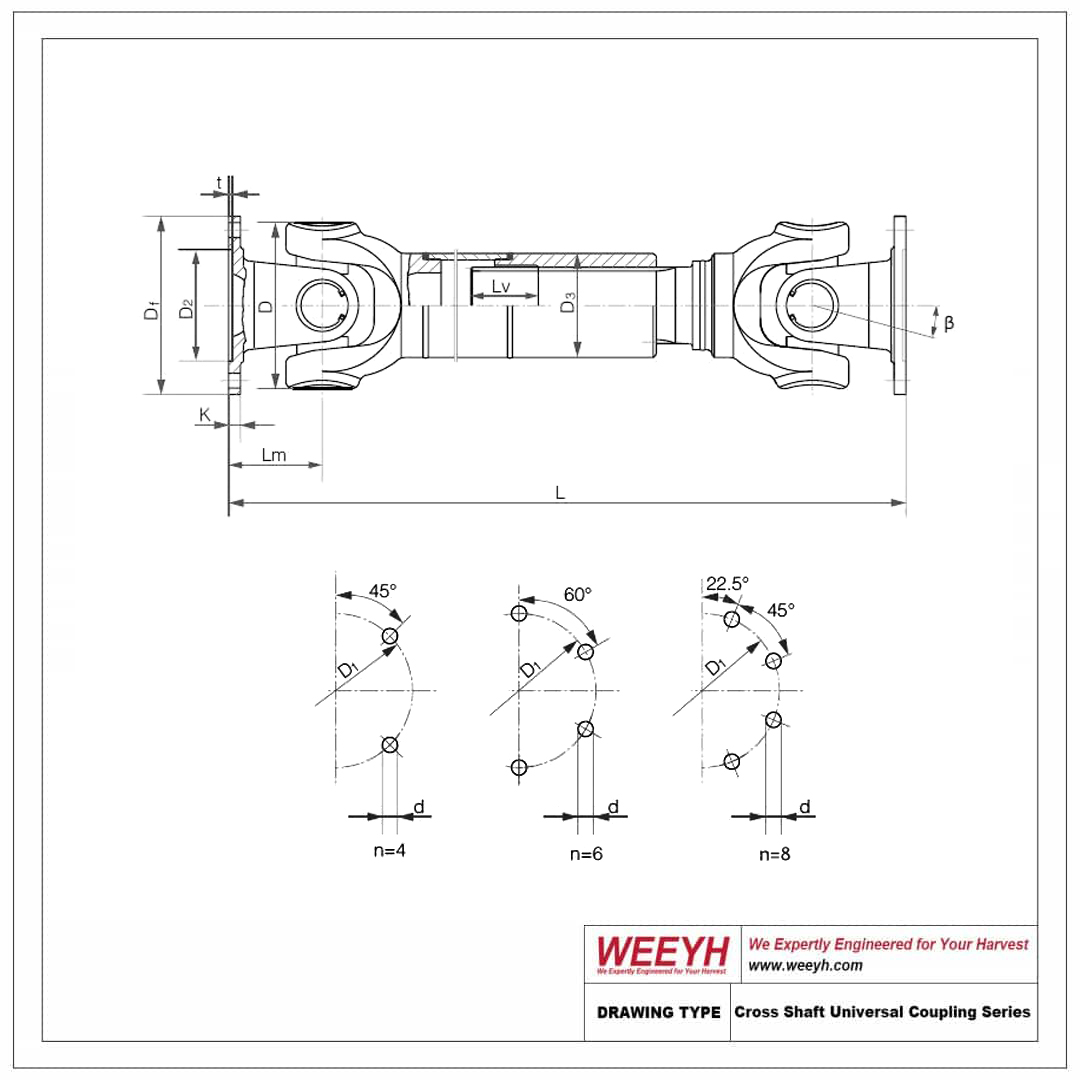 Cross Shaft Universal Coupling Series - SWC-L Fork unit cross shaft ...